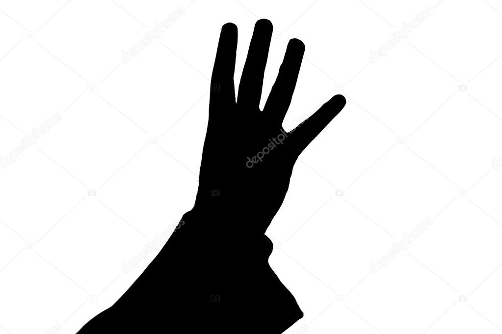 Man's hand showing four black — Stock Photo © mizar_219842 #48079729