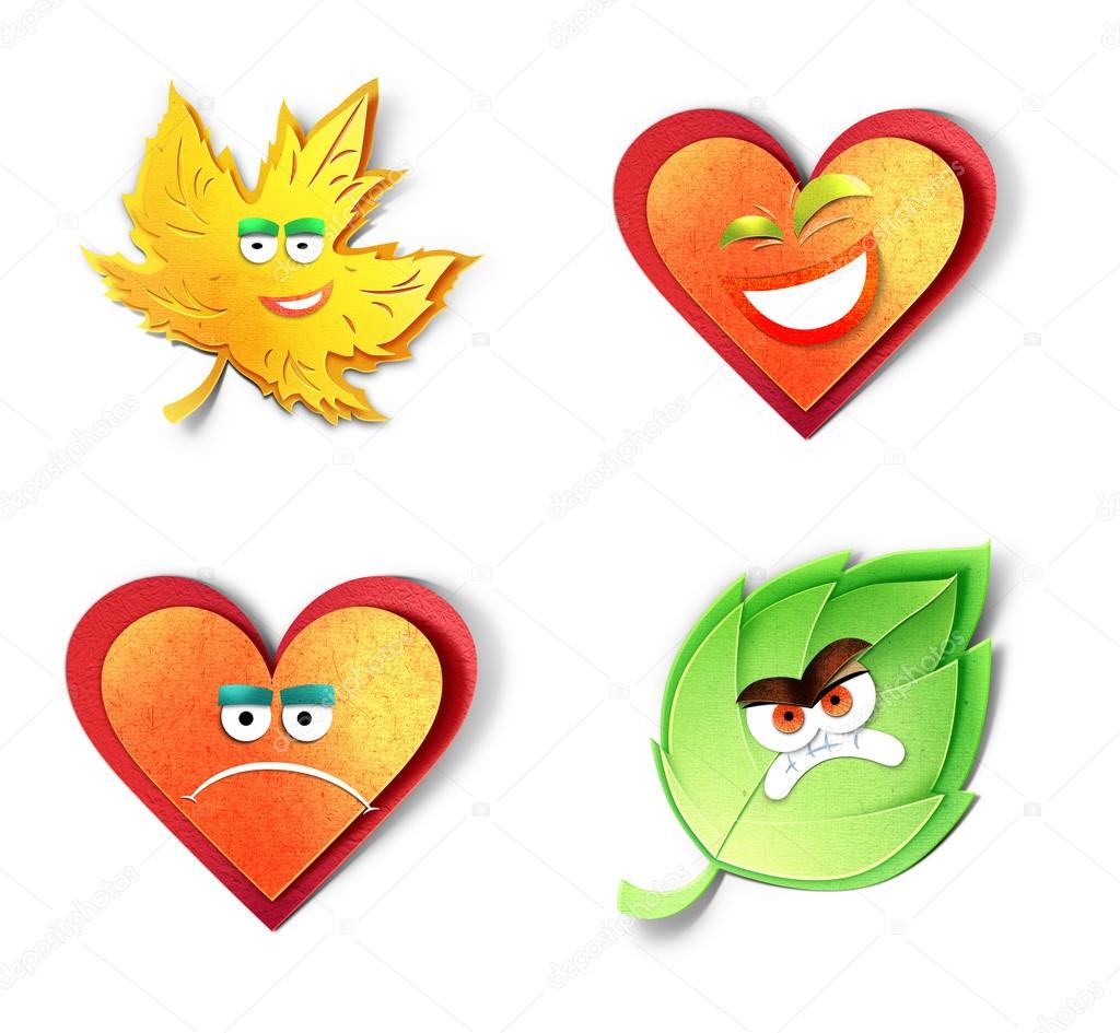 Emotions paper cut illustrations. Stock Photo by ©kotyache 16328147