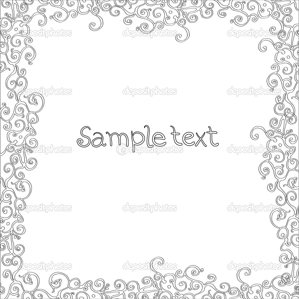 Hand drawn frame with curls Stock Vector Image by ©T0RI #49697697