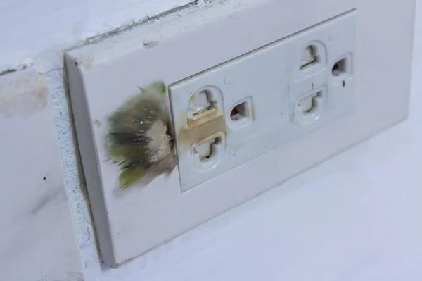 electrical failure in power outlet isolated - Stock Image - Everypixel