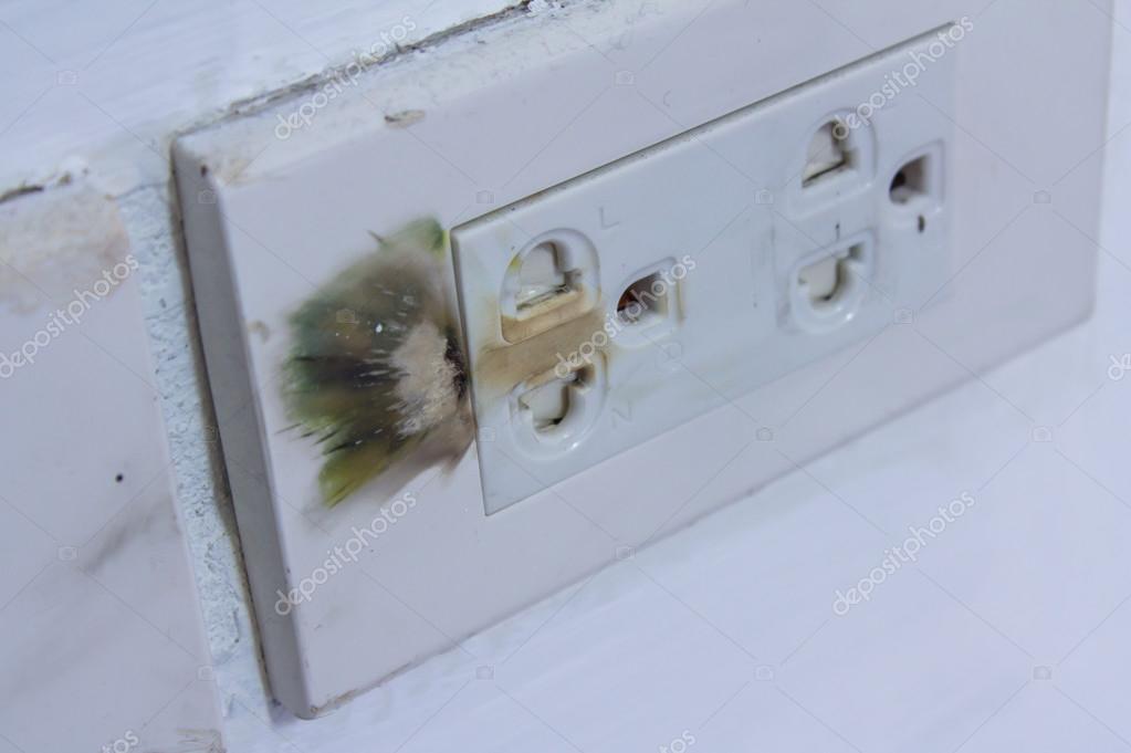 Electrical failure in power outlet isolated Stock Photo by ©photoraidz ...