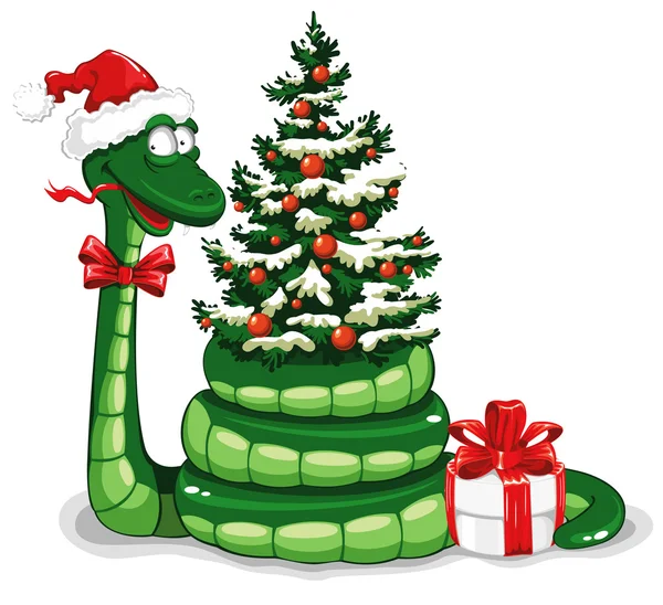 Christmas snake — Stock Vector © Pazhyna #16785285