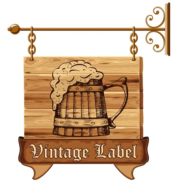Wooden pub sign — Stock Vector © Pazhyna #16787523