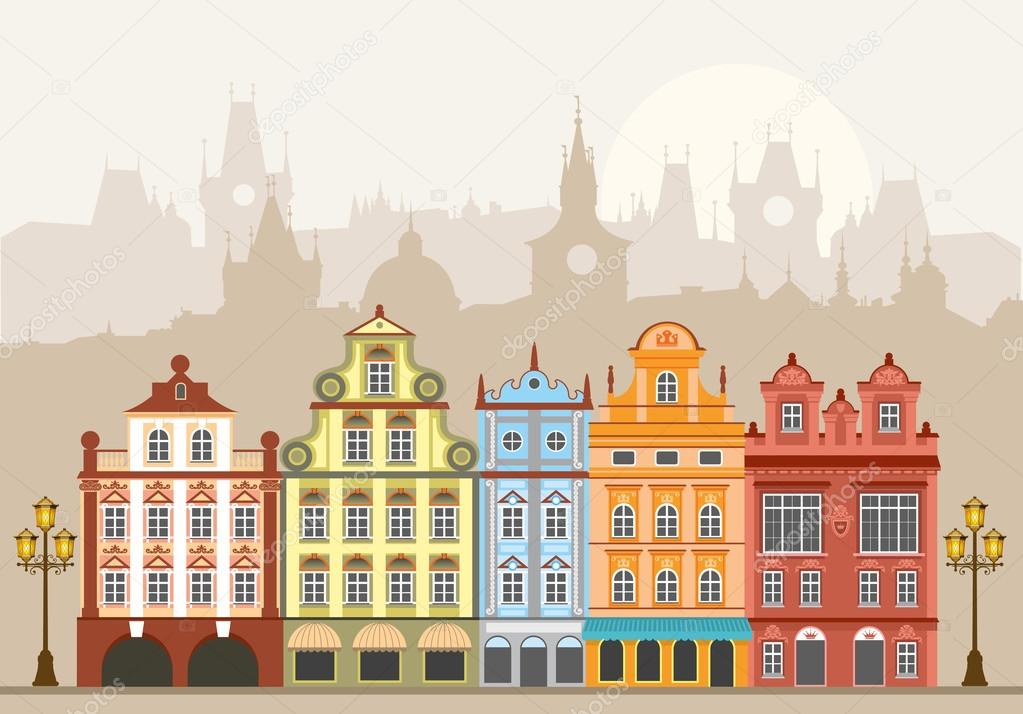 Town houses — Stock Vector © Pazhyna #16786539