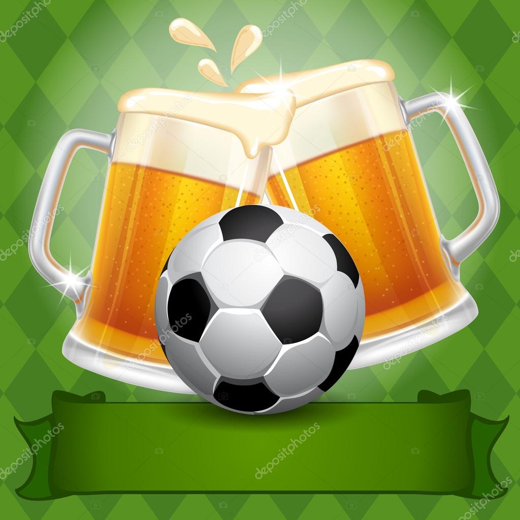 Beer and Soccer Ball — Stock Vector © Pazhyna #45013807