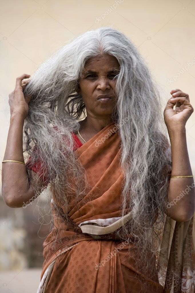 Indian Woman With Long Hair