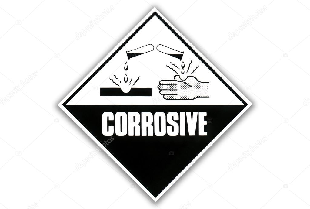 Señal de advertencia de peligro - corrosivo — Foto editorial de stock ...