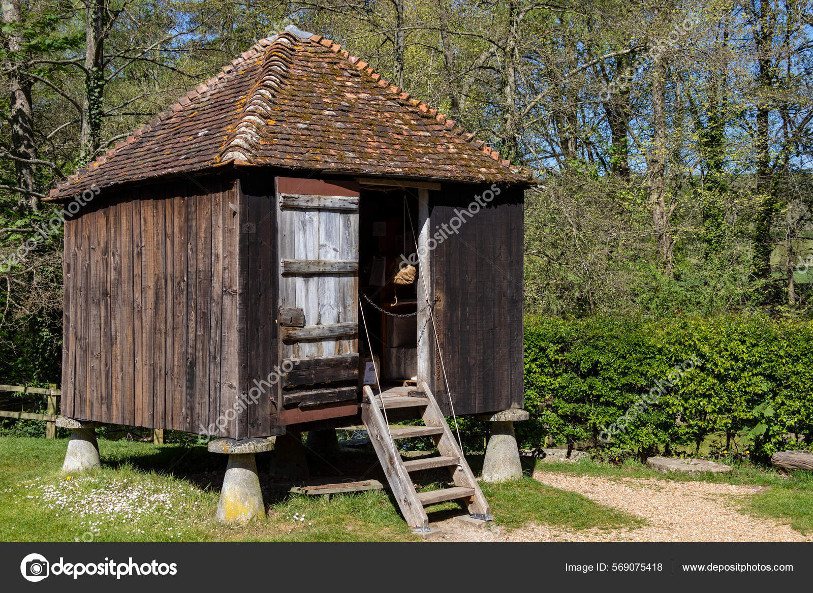 19Th Century Grain Store Raised Toadstool Shaped Stones Keep Rodents ...