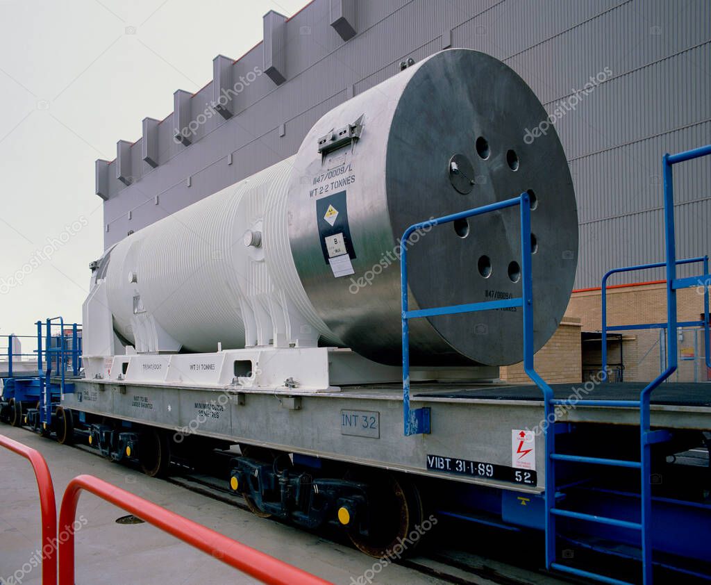 Industria nuclear - SNF Frasco de contención utilizado para transportar ...