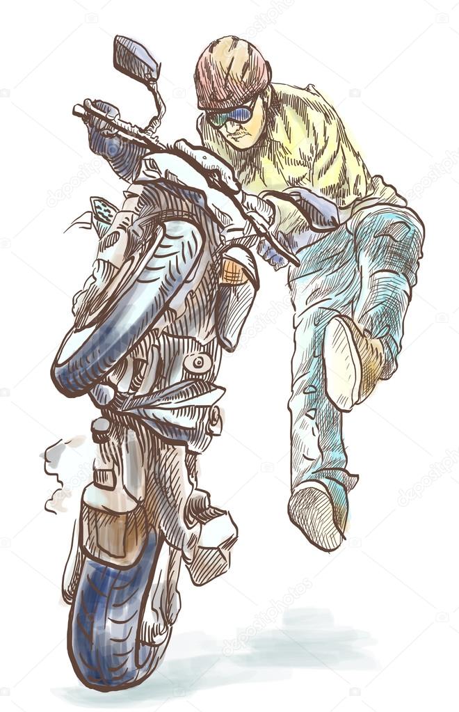 Motorcycle stunt Stock Illustration by ©kuco #18653633
