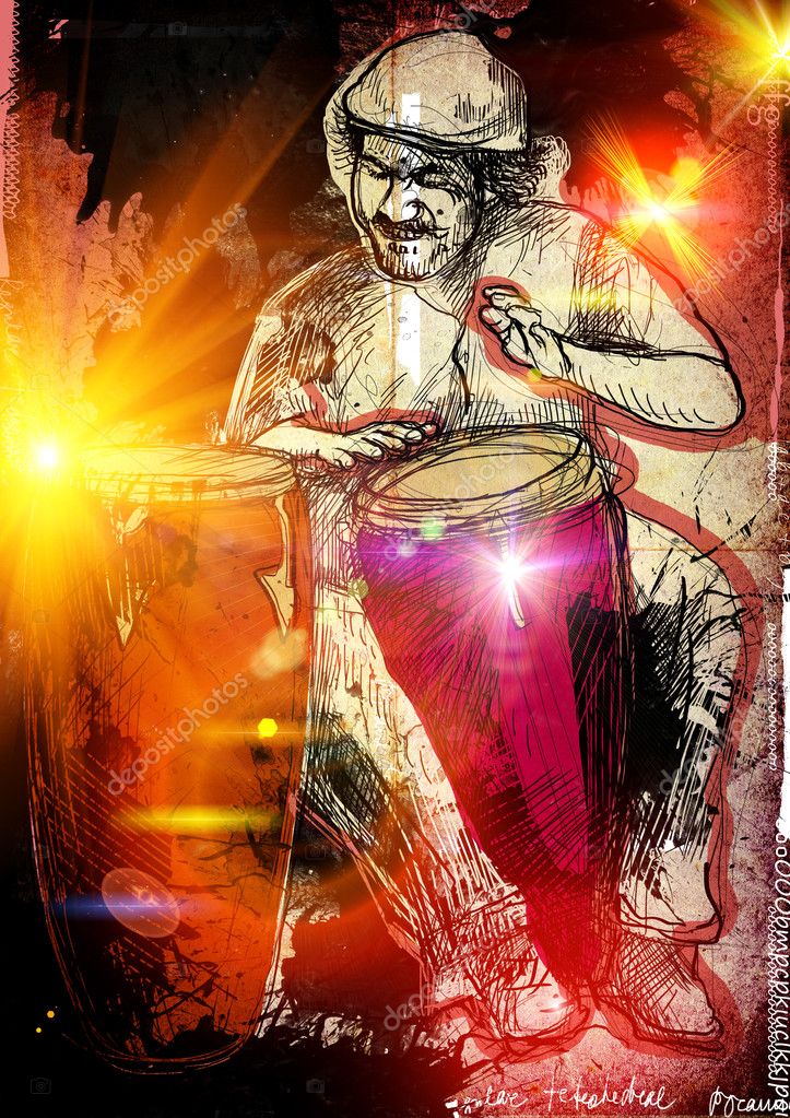 Conga player Stock Illustration by ©kuco #20311931