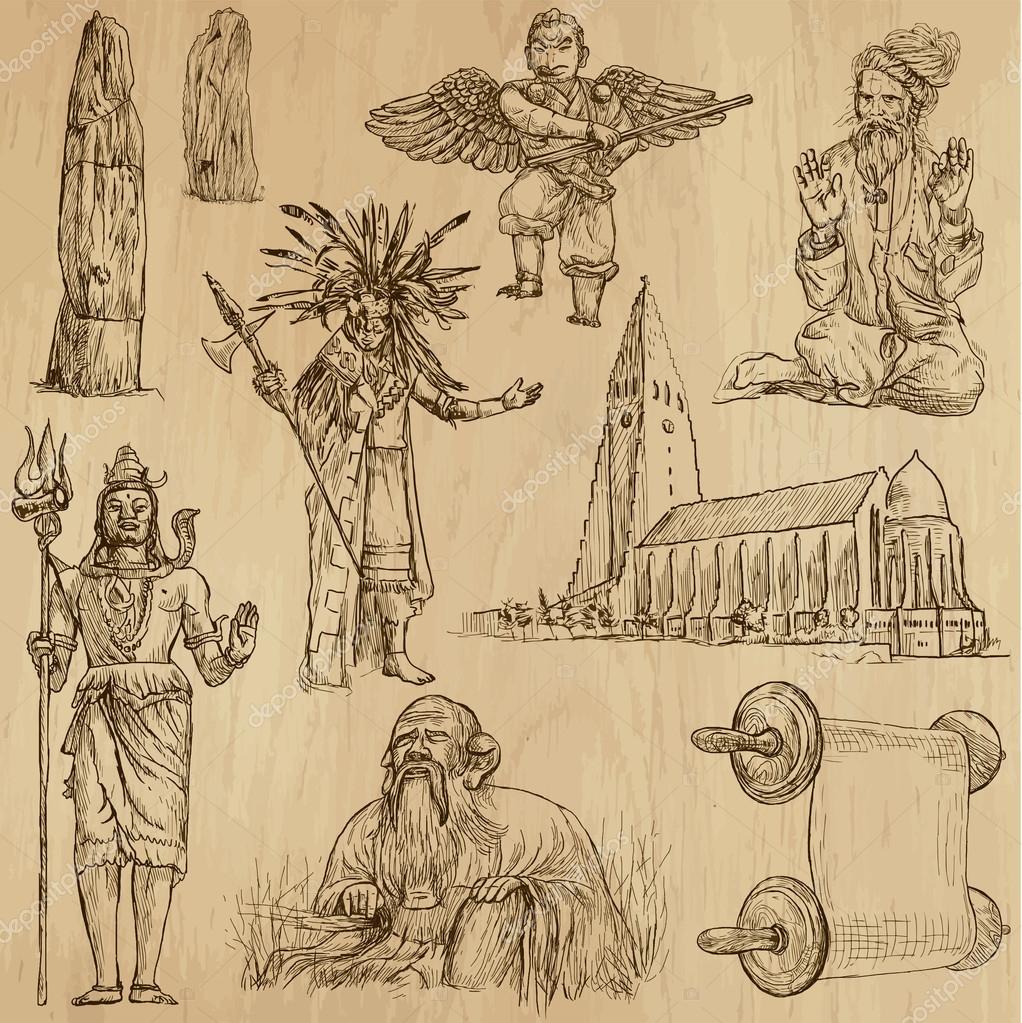 Religious no.11 - Vector pack, hand drawings Stock Vector Image by ...