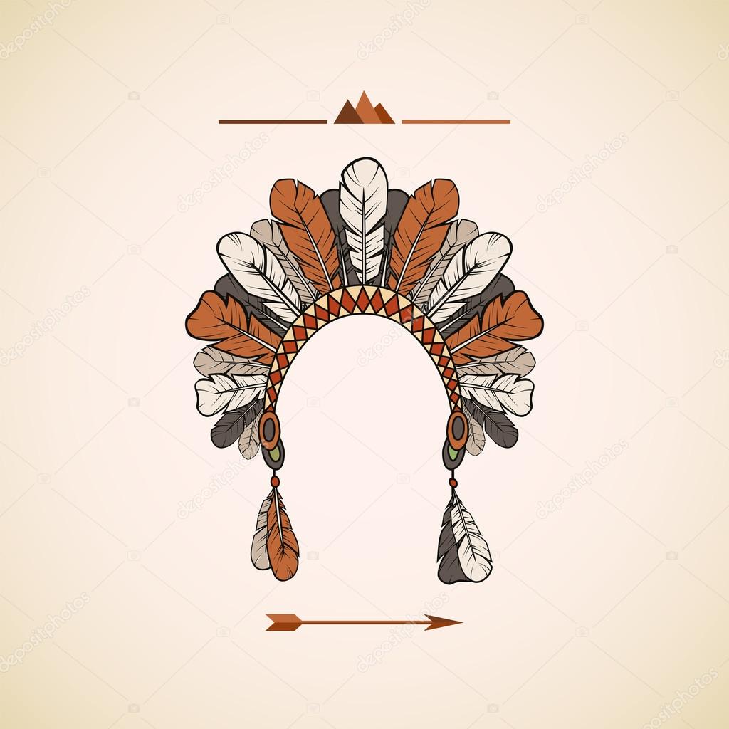 Traditional Native American headdress background Stock Vector Image by ...