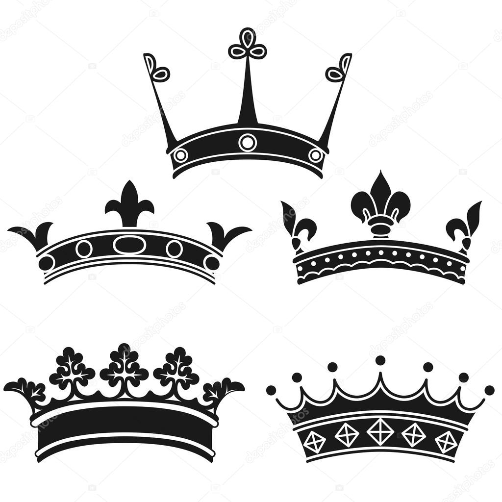 Collection of vintage crowns — Stock Vector © 0mela #50353527