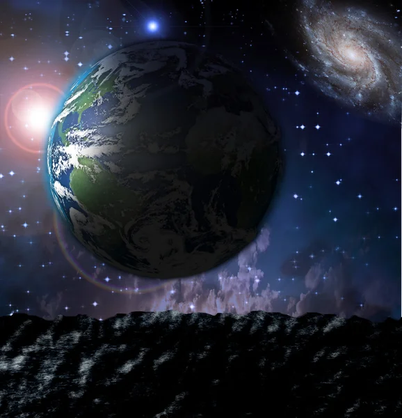 Earth From moonscape Stock Photo by ©rlffimageso 29509059