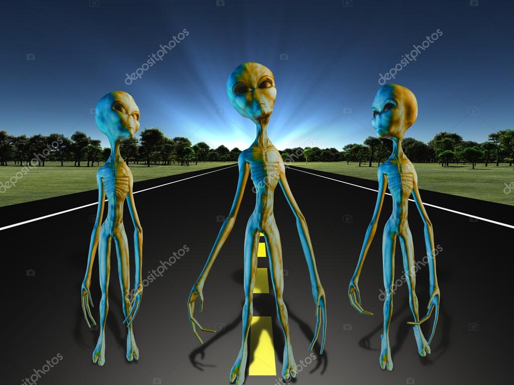 Aliens on road — Stock Photo © rolffimages #42757273