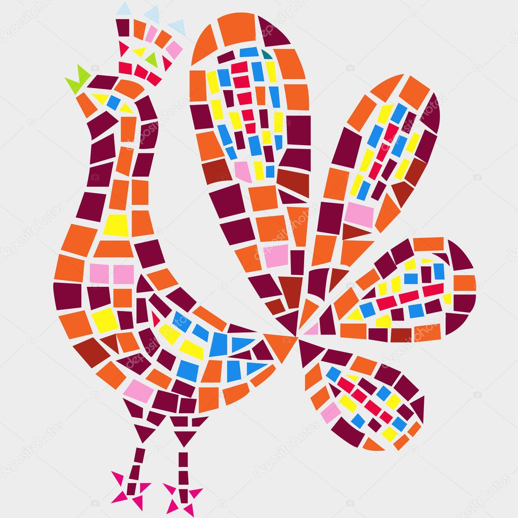 Rooster mosaic — Stock Vector © skarin1 #25999239