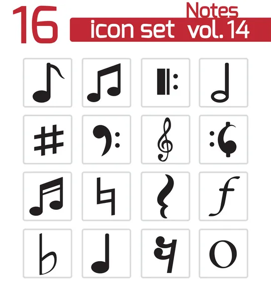 Vector Black Notes Icons Set Stock Vector Image by ©skarin1 #44352773