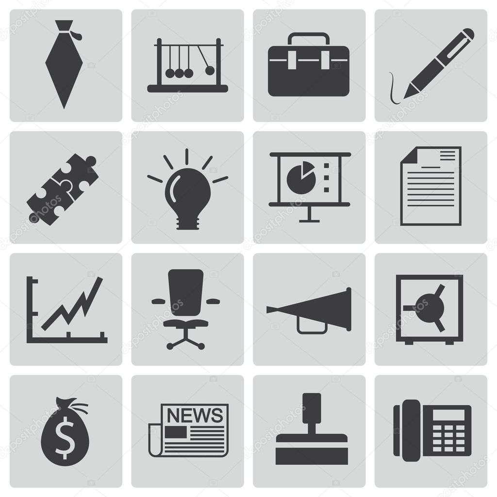Vector black business icons set Stock Vector Image by ©skarin1 #30862539