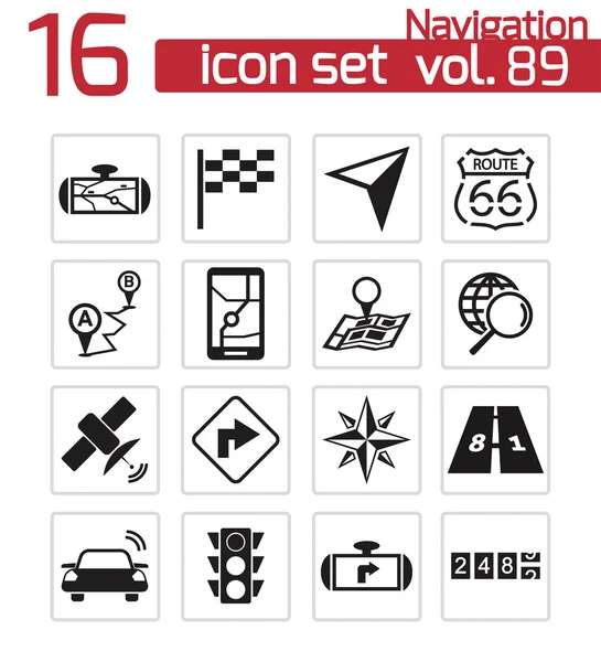 Vector black navigation icons set Stock Vector Image by ©skarin1 #39919841