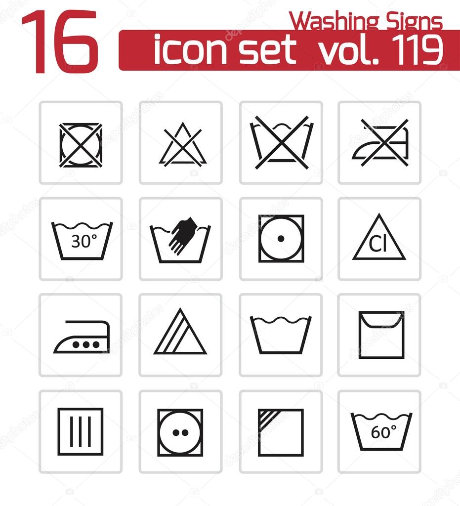 Vector black washing icons set Stock Vector Image by ©skarin1 #32585061