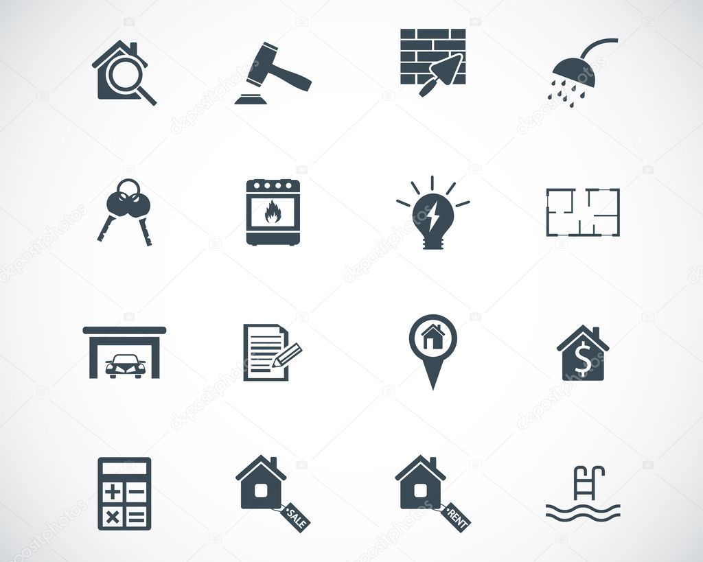Vector black rea estatel icons set Stock Vector Image by ©skarin1 #32596475