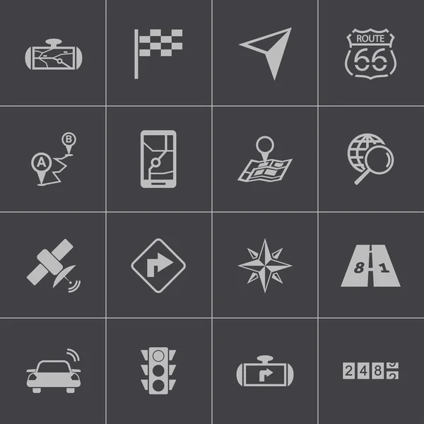 Vector black navigation icons set Stock Vector Image by ©skarin1 #33076513