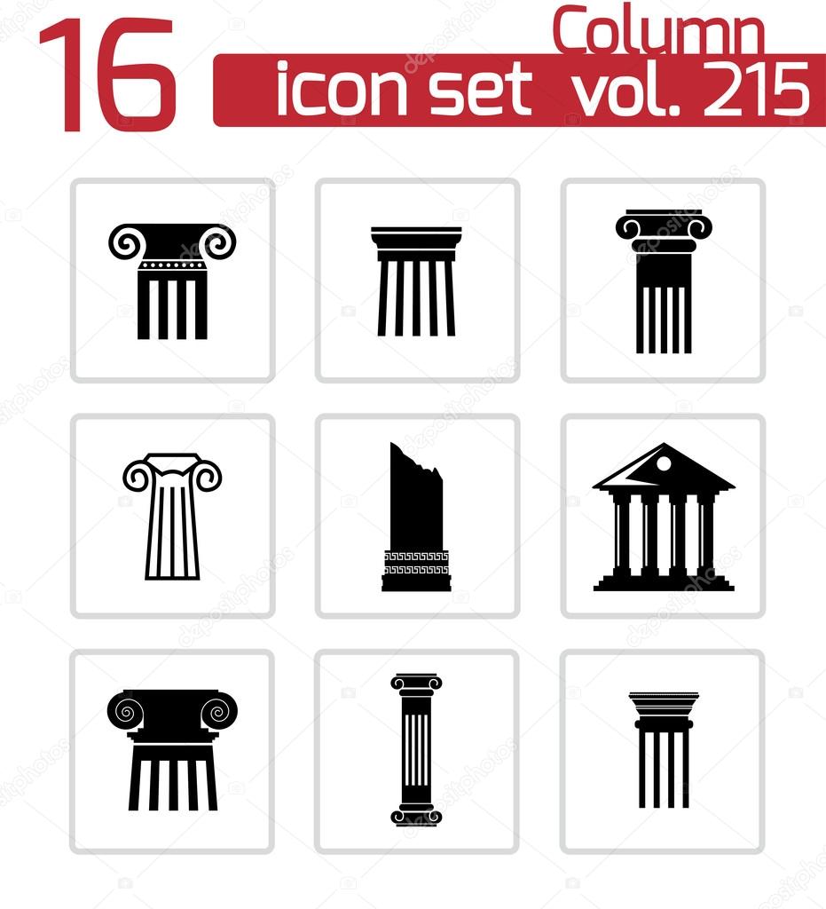Vector black column icons set Stock Vector Image by ©skarin1 #35931507