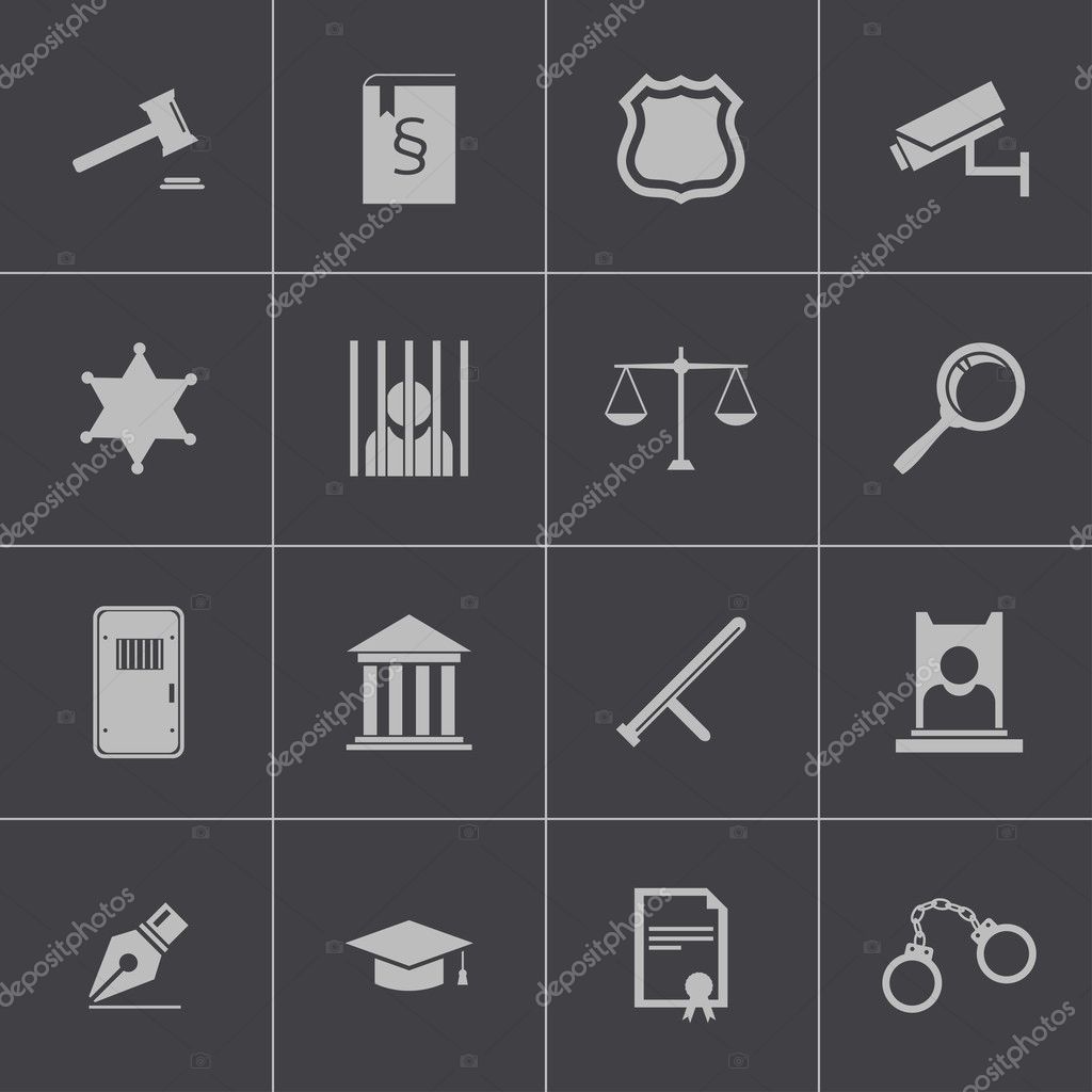 Vector black justice icons set Stock Vector Image by ©skarin1 #35933703