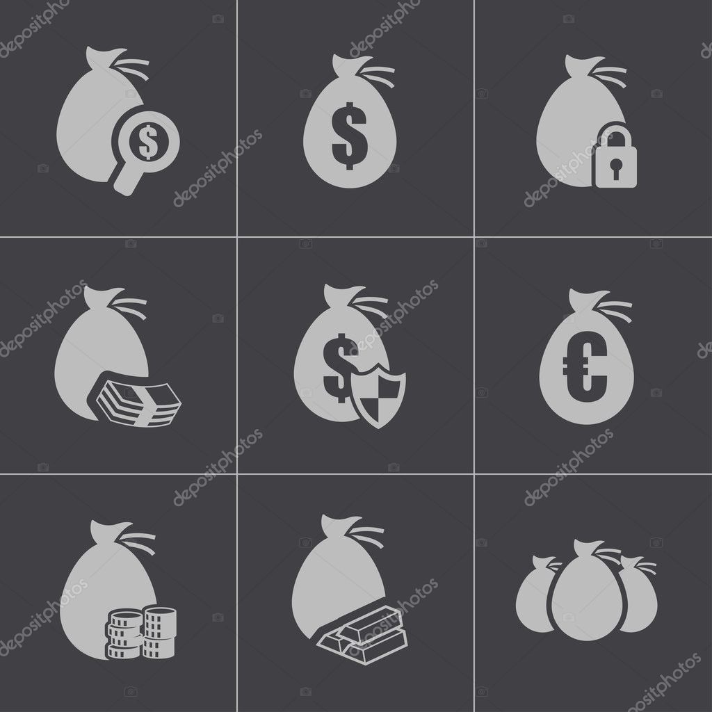 Vector black money icons set Stock Vector Image by ©skarin1 #36242341