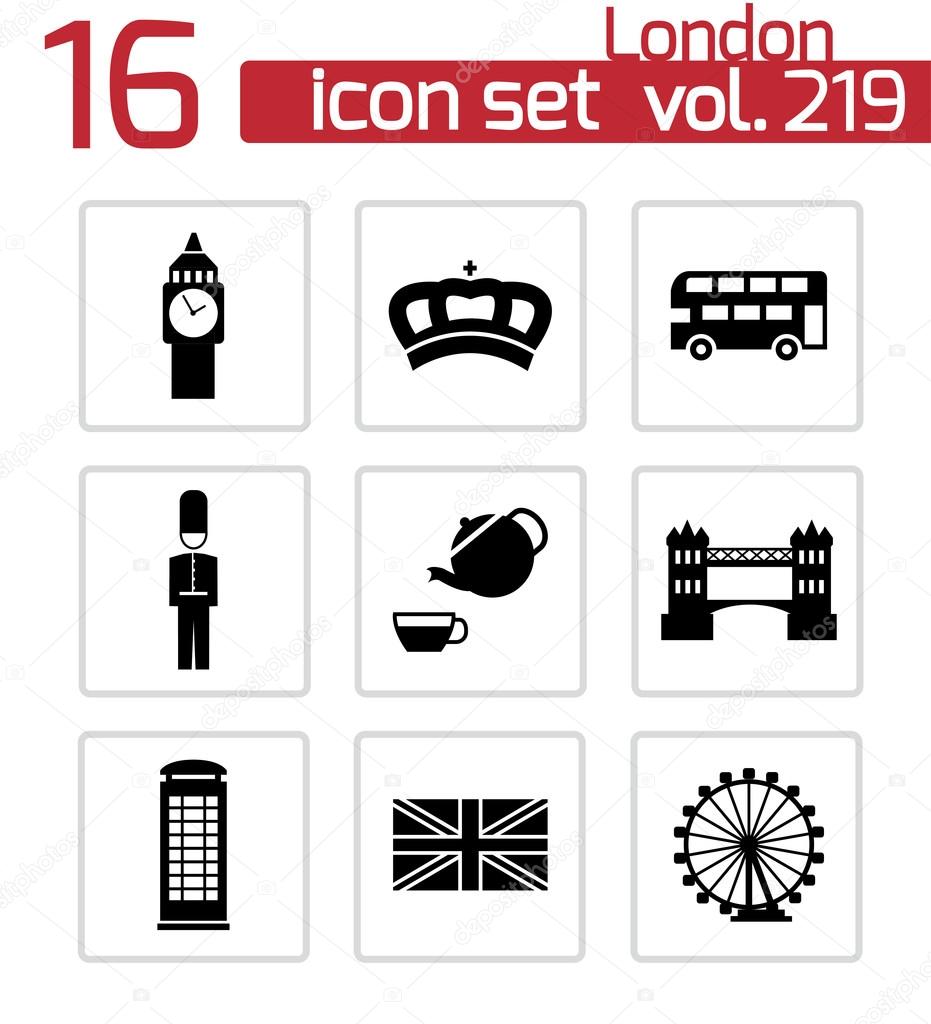 Vector black london icons set — Stock Vector © skarin1 #36658563