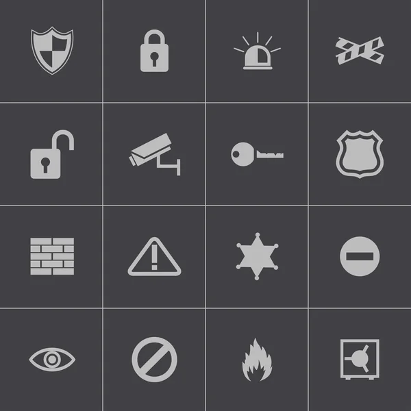Vector black security icons set Stock Vector Image by ©skarin1 #39920277