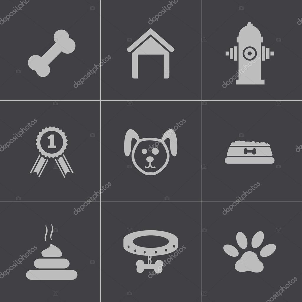 Conjunto de iconos de perro negro vector Vector de stock por ©skarin1 ...