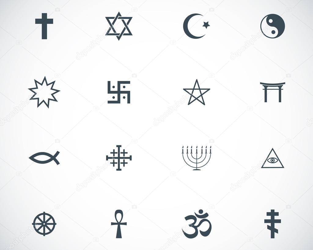 Vector black religious symbols set Stock Vector Image by ©skarin1 #37626217