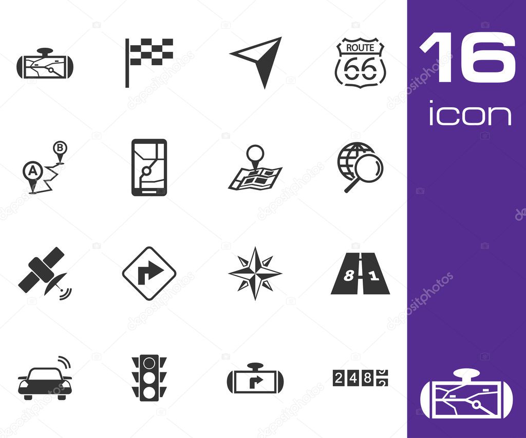 Vector black navigation icons set Stock Vector Image by ©skarin1 #39919841