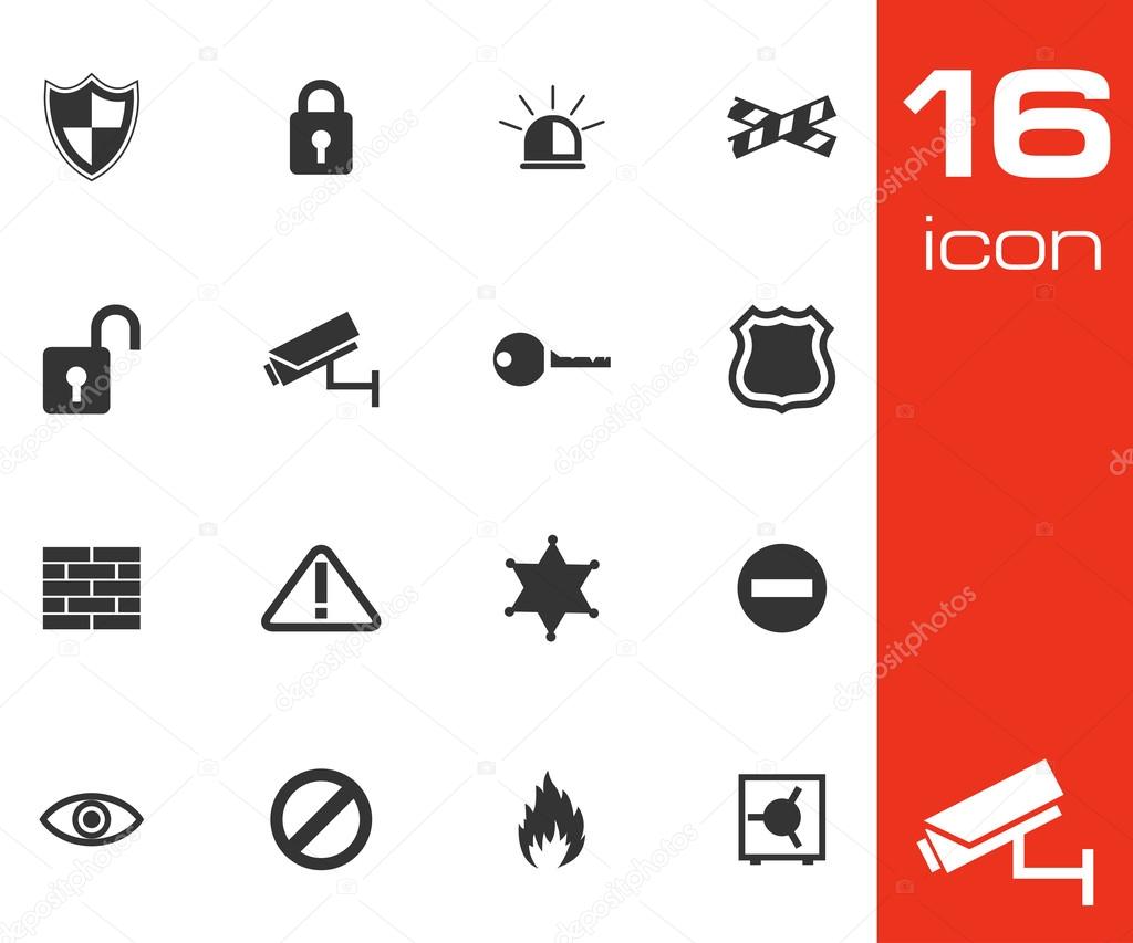 Vector black security icons set Stock Vector Image by ©skarin1 #39920277