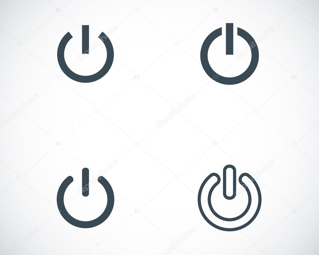 Vector black shut down icons set Stock Vector Image by ©skarin1 #40288759