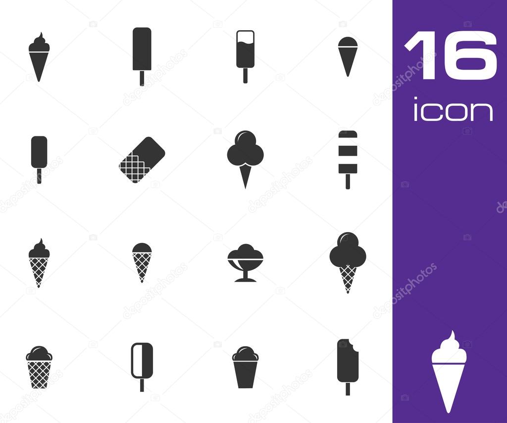 Vector black ice cream icons set Stock Vector Image by ©skarin1 #40292663