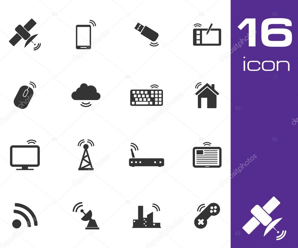Vector black wireless icons set Stock Vector Image by ©skarin1 #40295099