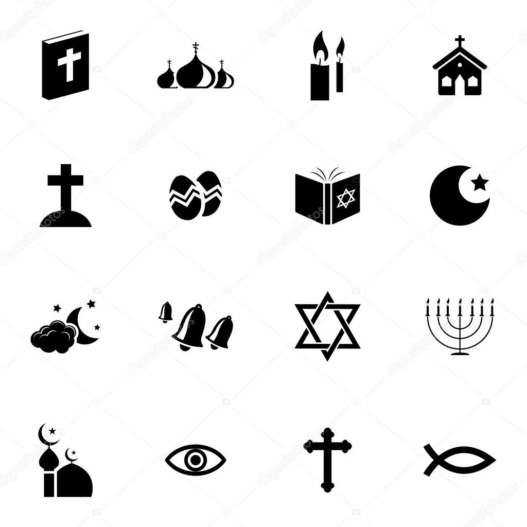 Vector black religion icons set Stock Vector Image by ©skarin1 #44352933