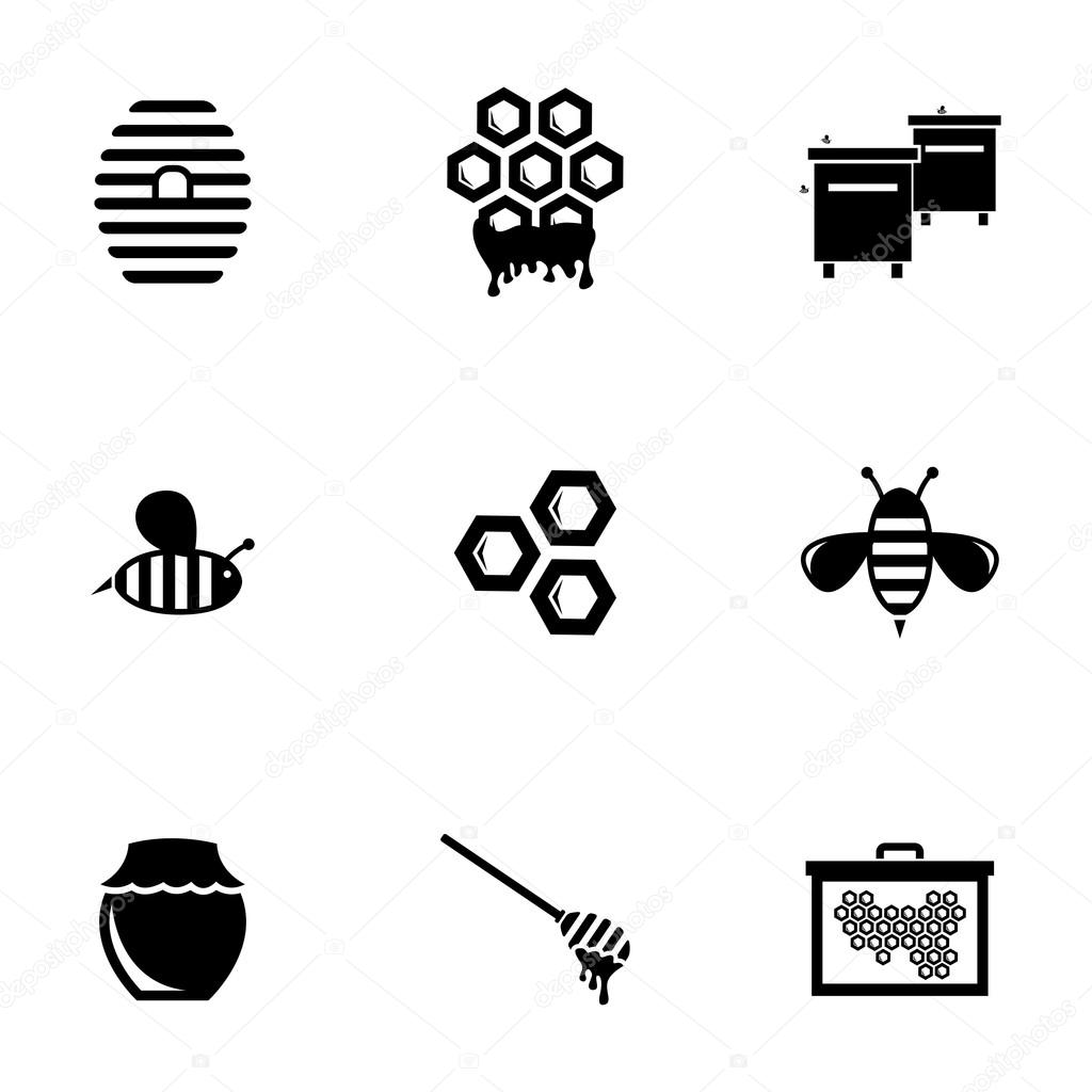 Vector black honey icons set — Stock Vector © skarin1 #44483147