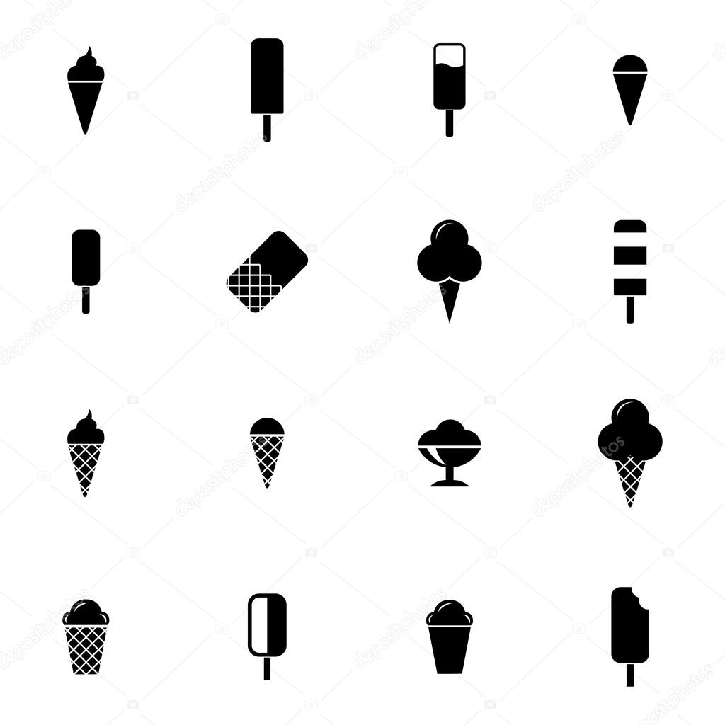 Vector black ice cream icons set Stock Vector Image by ©skarin1 #44483185