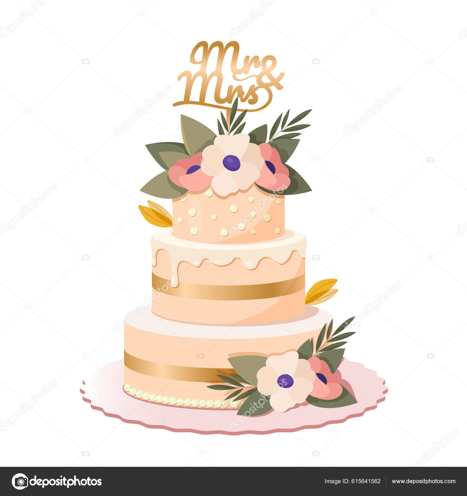 Elegant Wedding Cake Clip Art