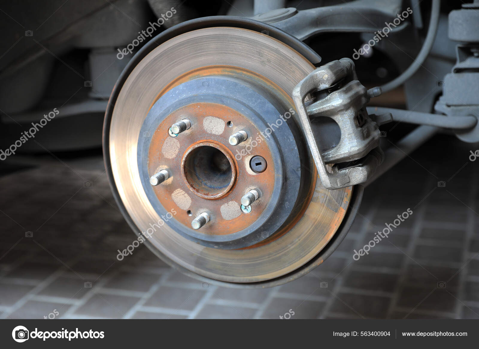 Disk Brake Caliper Process New Tire Replacement — Stock Photo ...