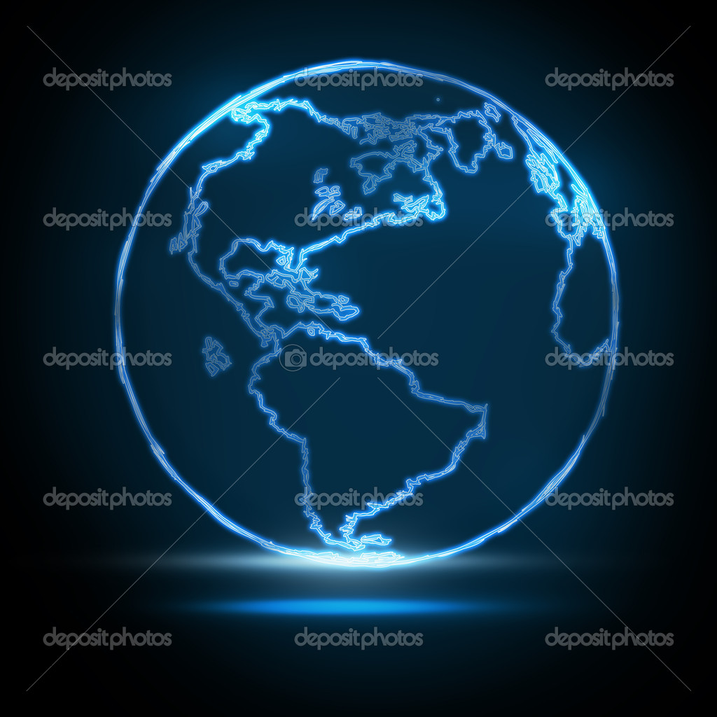Abstract Glowing World Map Stock Photo by ©everythingposs 18390311