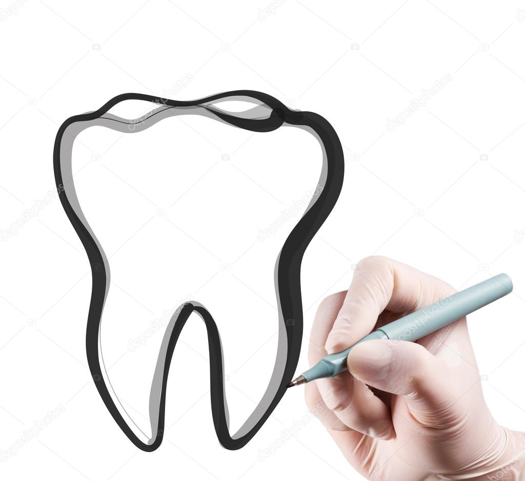 Kézi rajz a fogak — Stock fotó © everythingposs #18391457