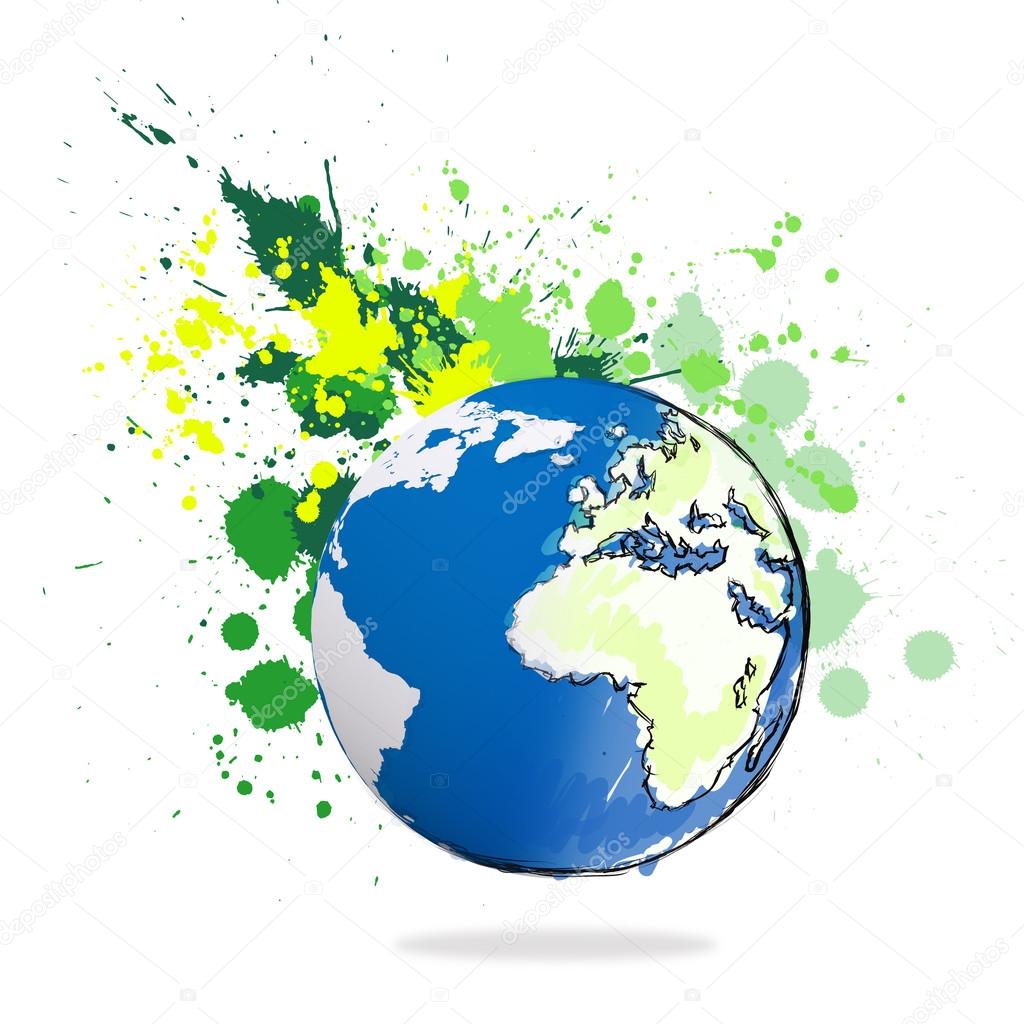 Hand drawn the earth Stock Photo by ©everythingposs 30946037