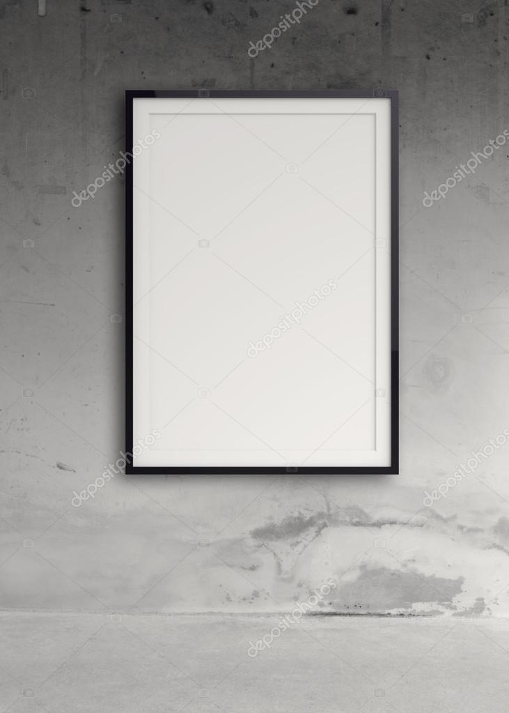 Empty modern style frame on composition wall as concept — Stock Photo ...