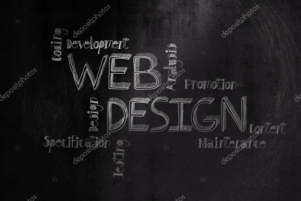 Hand drawnweb design on dark texture background as concept Stock Photo ...