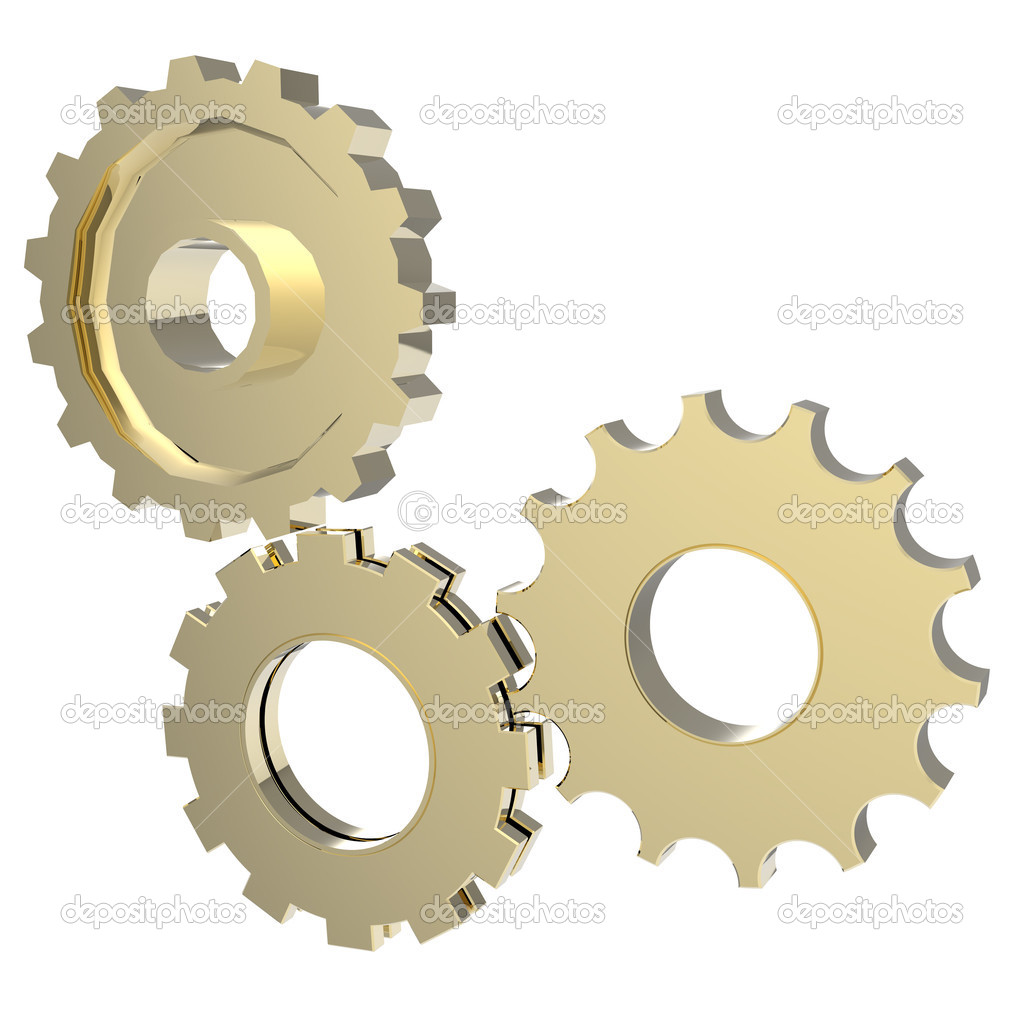 3d cog gear on white background — Stock Photo © everythingposs #49361401